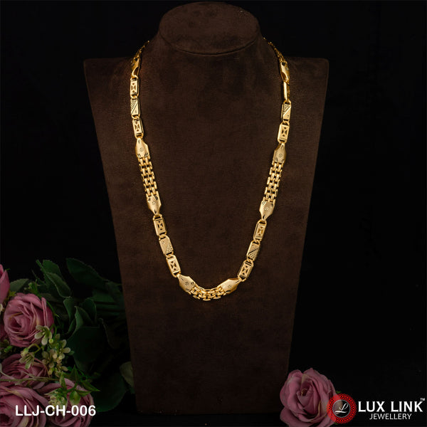1 Gram Gold Plated Traditional Patta and Biscuit Chain for Men - CH ...